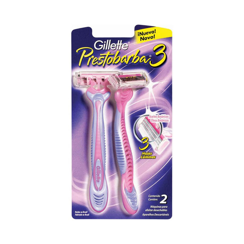 Aparelho para Depilação Feminina Gillette Prestobarba 3 - Com 2 ...