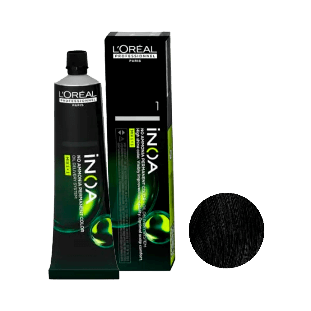 Coloração L'Oréal Professionnel Inoa 1 Preta 60ml - Ikesaki