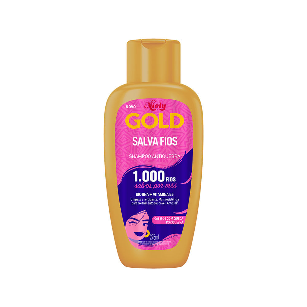 Shampoo Niely Gold Salva Fios 275ml - Ikesaki