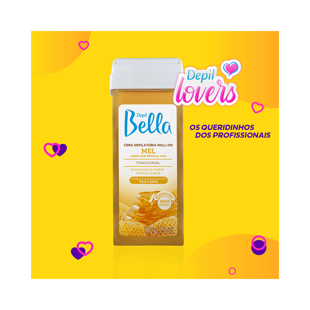 Cera Depilatória Depil Bella Roll-on Mel 100g - Ikesaki