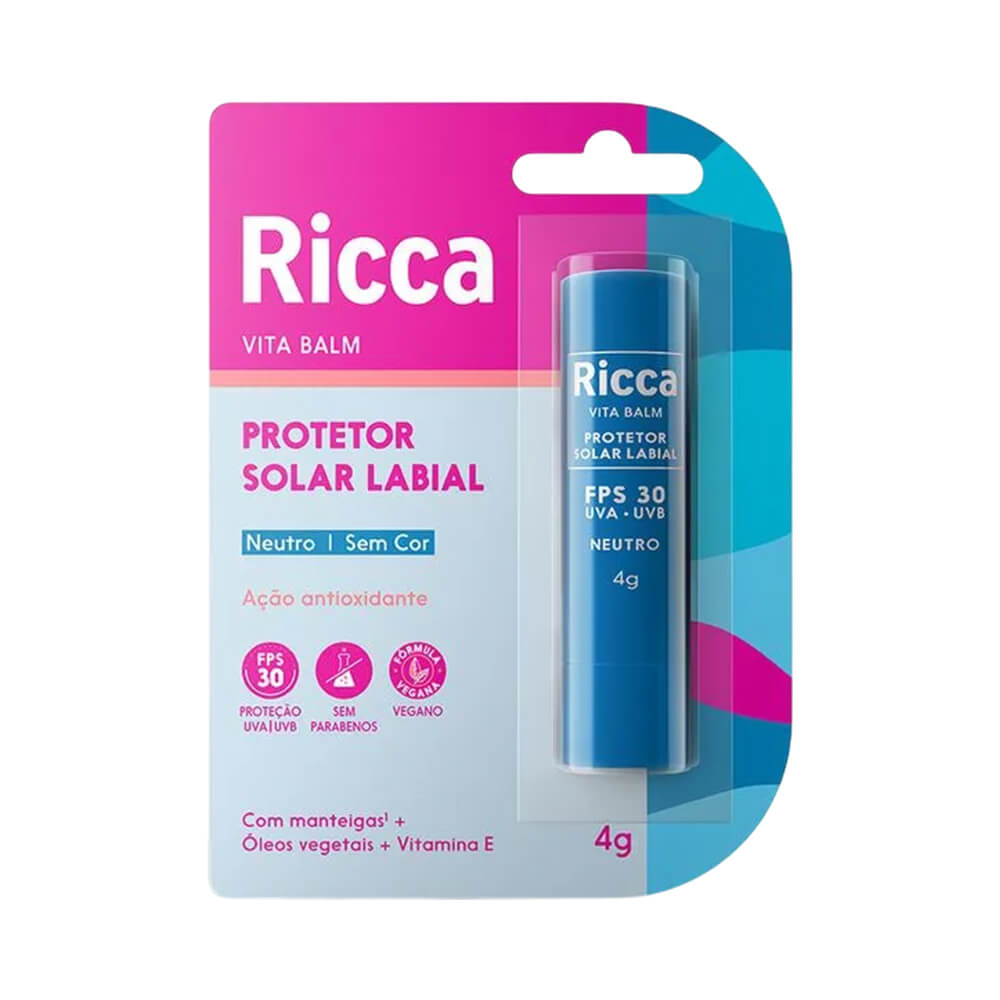 Protetor Solar Labial Ricca Neutro FPS30 - Ikesaki